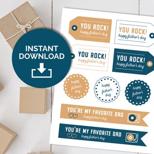 Printable Gift Tags for Father’s Day, Music Theme Gift Tags, PDF With 9 ...
