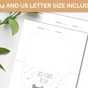 Printable Music Note Thank You Card Teacher Appreciation - Etsy