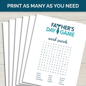 Father's Day Word Search Printable Game, Fun Word Scramble for Family ...