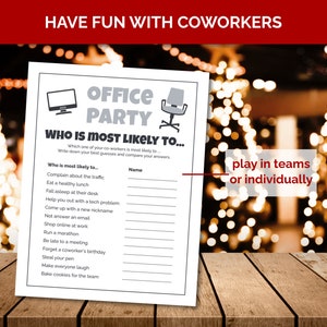 Printable Whos Most Likely to Game to Play at a Christmas Work - Etsy