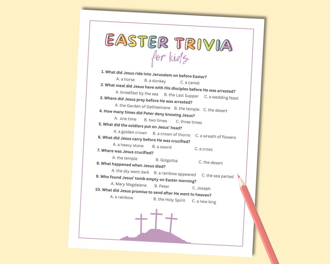 Easter Trivia Game for Kids, Easter Bible Trivia Questions, Play During ...