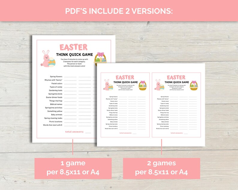 Easter Think Quick Game, Easter Icebreaker Game for Adults and Kids ...
