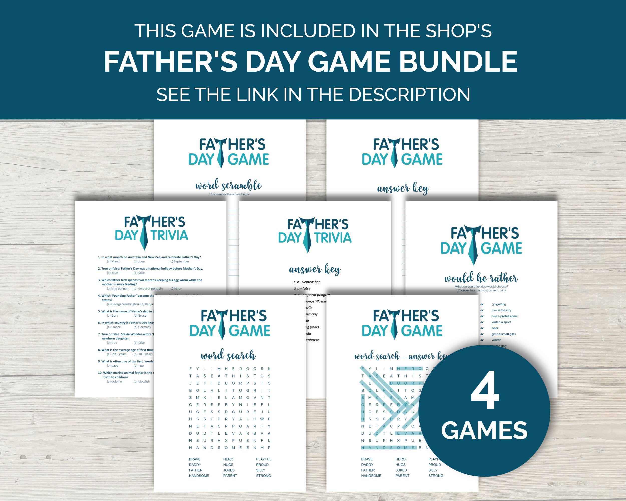 Father's Day Word Scramble Printable Game, Fun Word Scramble for Family ...