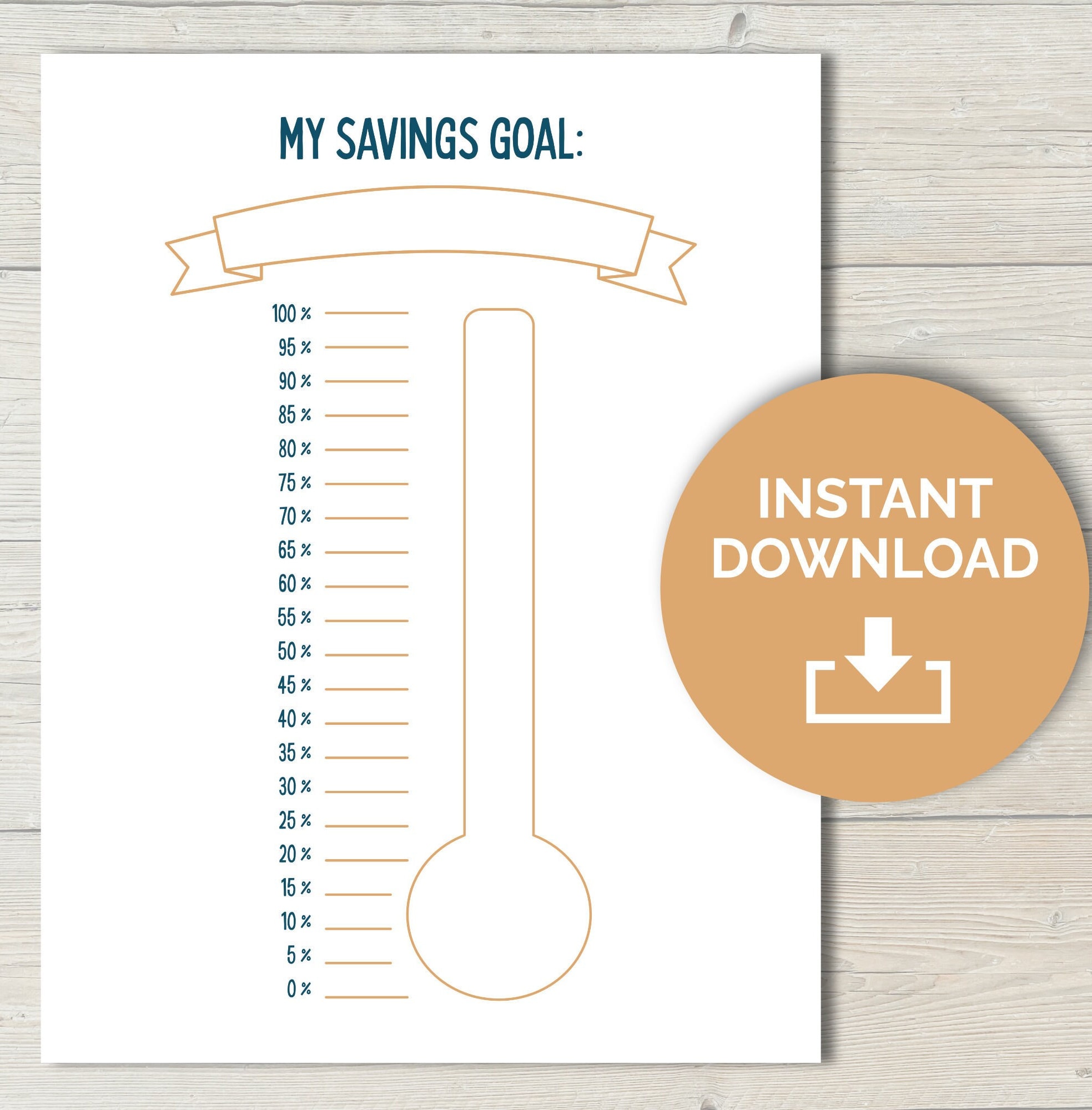 Savings Tracker Savings Thermometer Save Money Budget - Etsy