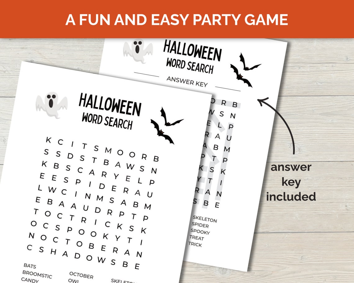 Spooky Halloween Word Search for Kids - Fun and Educational Activity ...