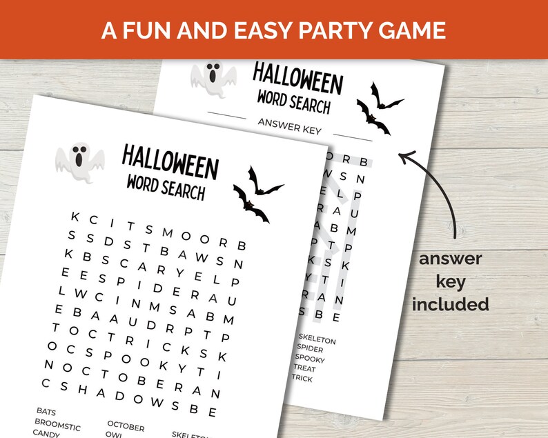 Spooky Halloween Word Search for Kids - Fun and Educational Activity ...