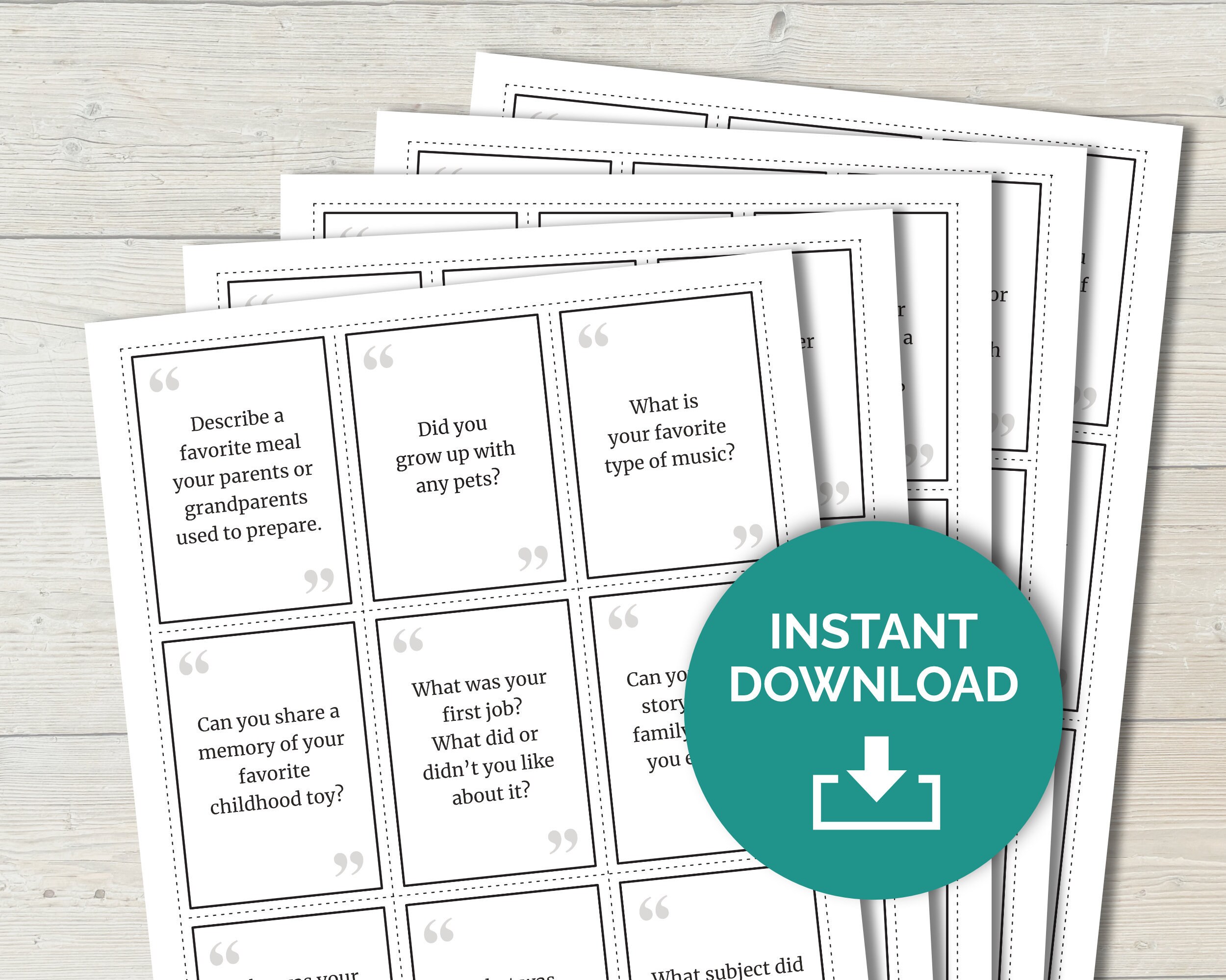 Printable Conversation Cards for Seniors, Dementia Activities, Ice ...