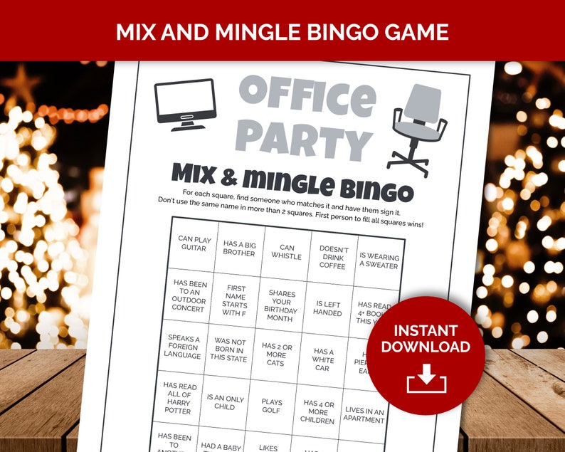 Printable Office Mix and Mingle Bingo Game to Play at a - Etsy