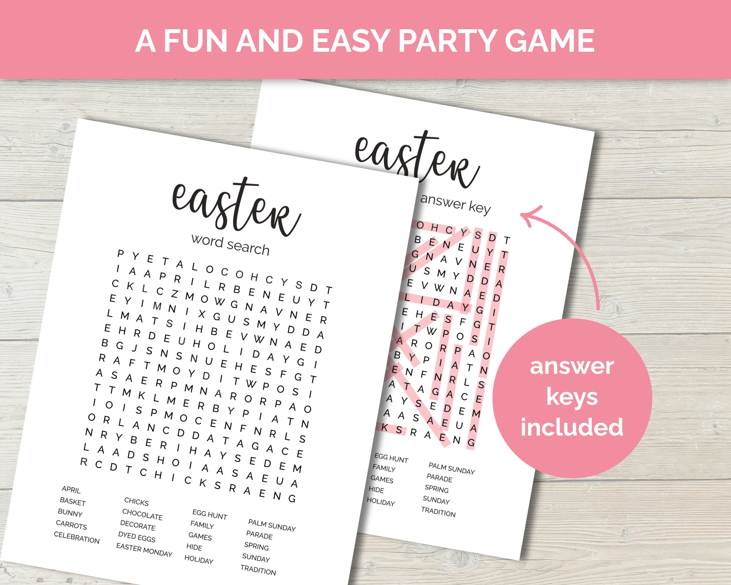 Set of 5 Spring Themed Word Search Puzzles, Printable Game Bundle ...