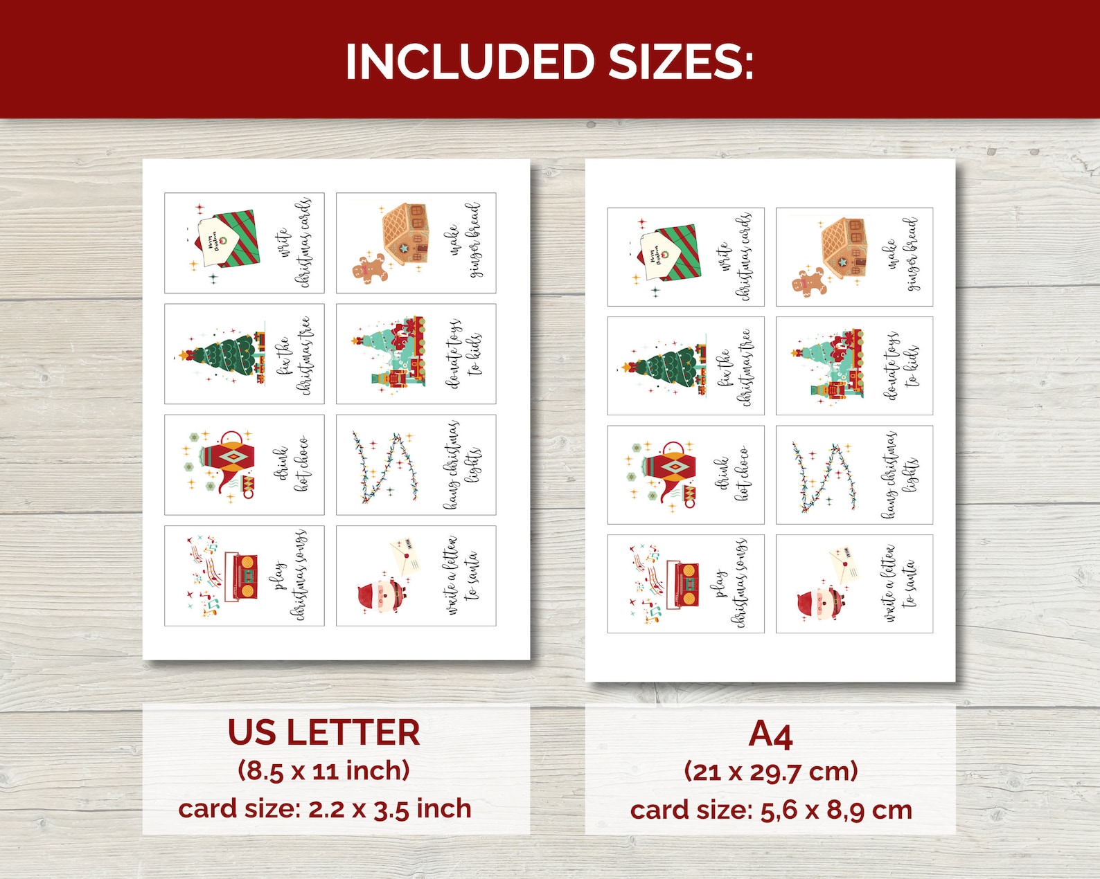 Printable Advent Calendar Cards for Kids, Teens and Adults, Use as ...