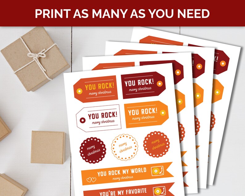 Printable Christmas Gift Tags, Perfect for a Music Lover, PDF With 9 ...