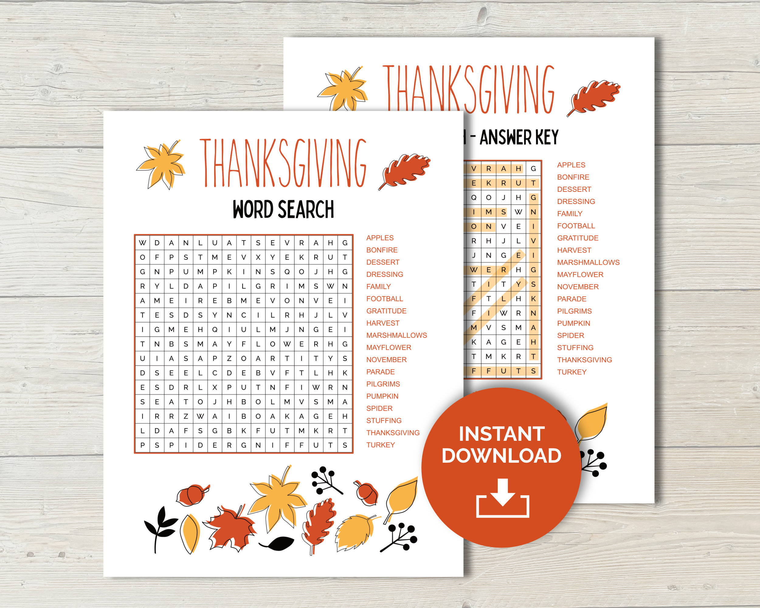 Thanksgiving Word Search Printable Game Thanksgiving Family - Etsy