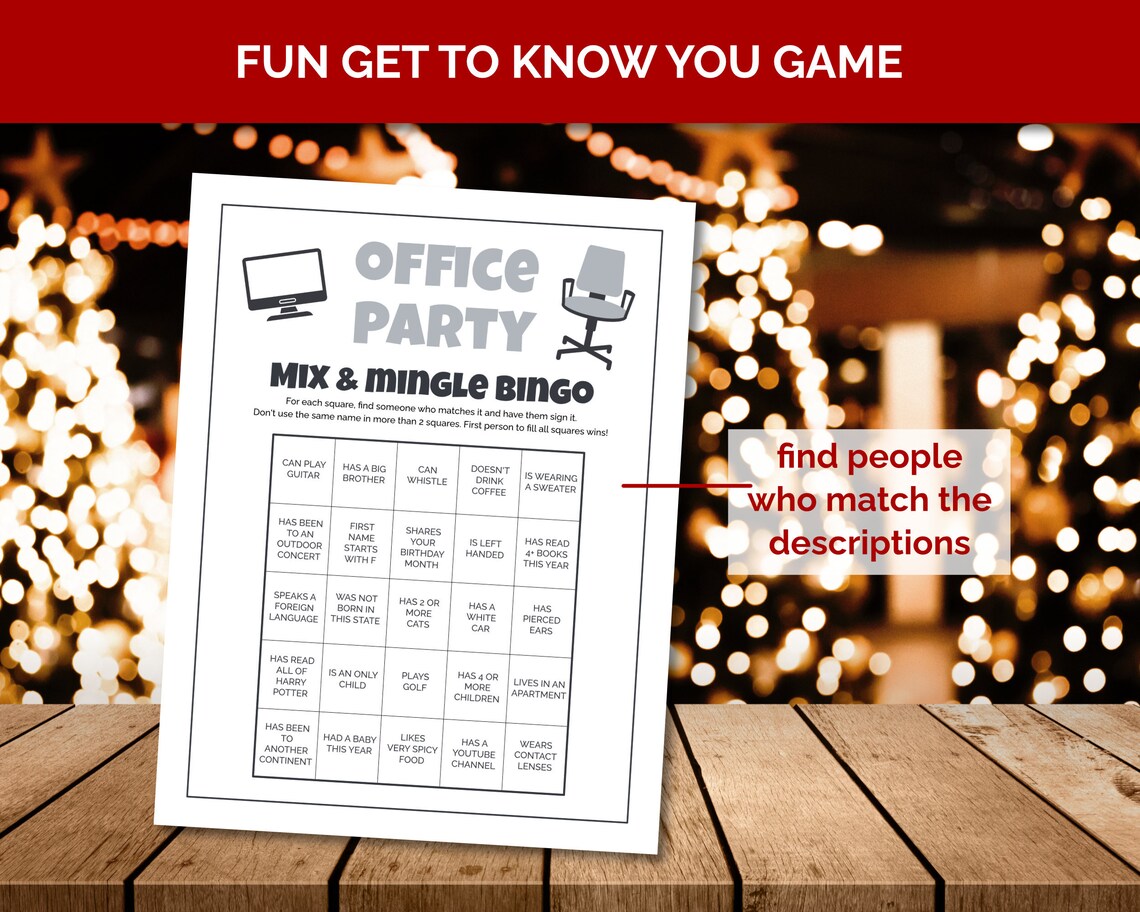 Printable Office Mix and Mingle Bingo Game to Play at a - Etsy