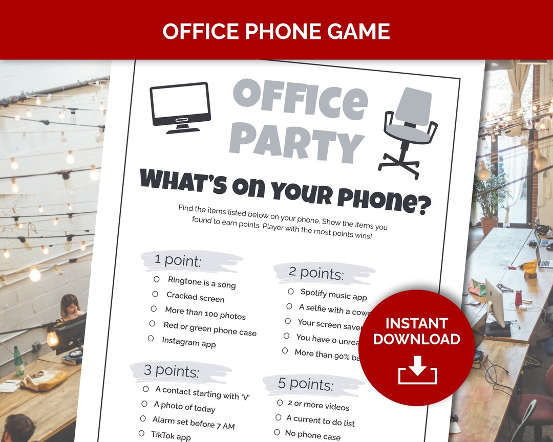 Whats on Your Phone Office Party Game, Phone Scavenger Hunt Game to ...