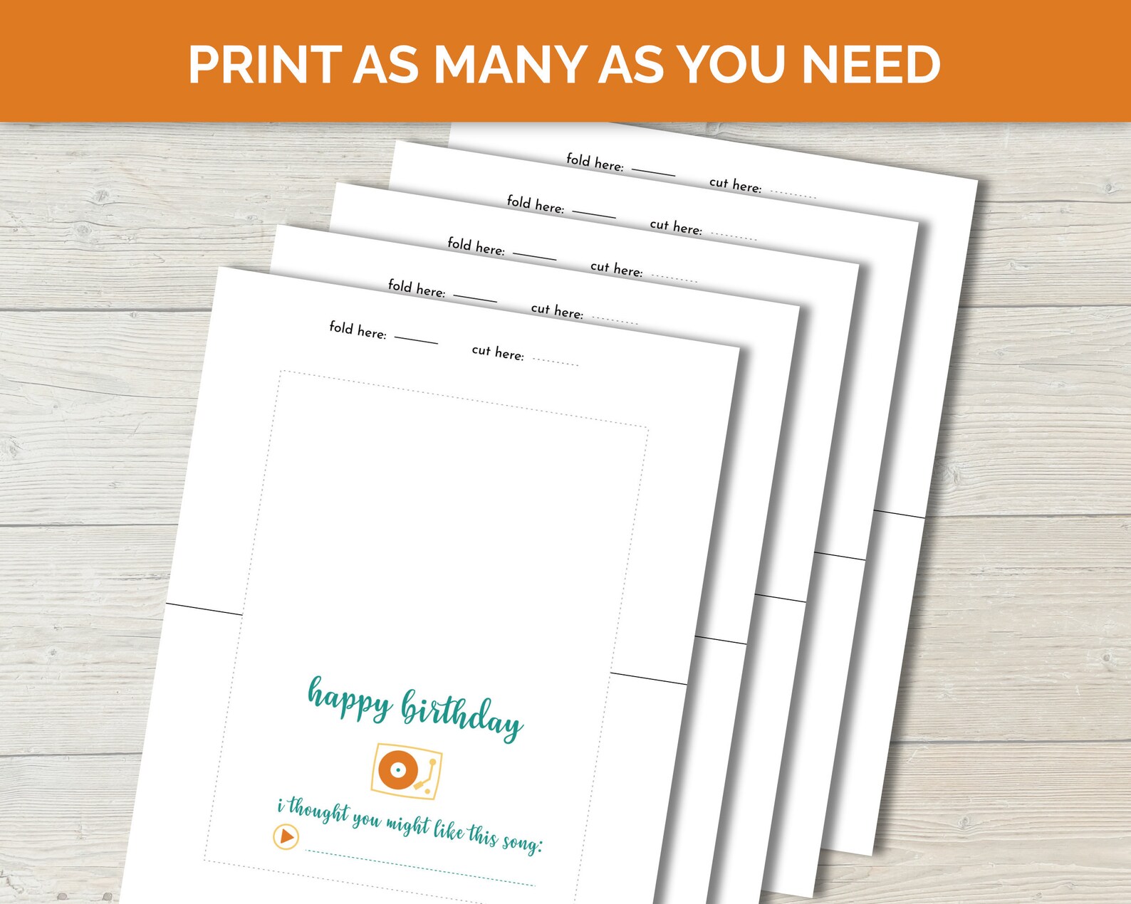 Printable Birthday Card, Song Gift, Playlist, Meaningful Gift, Music ...