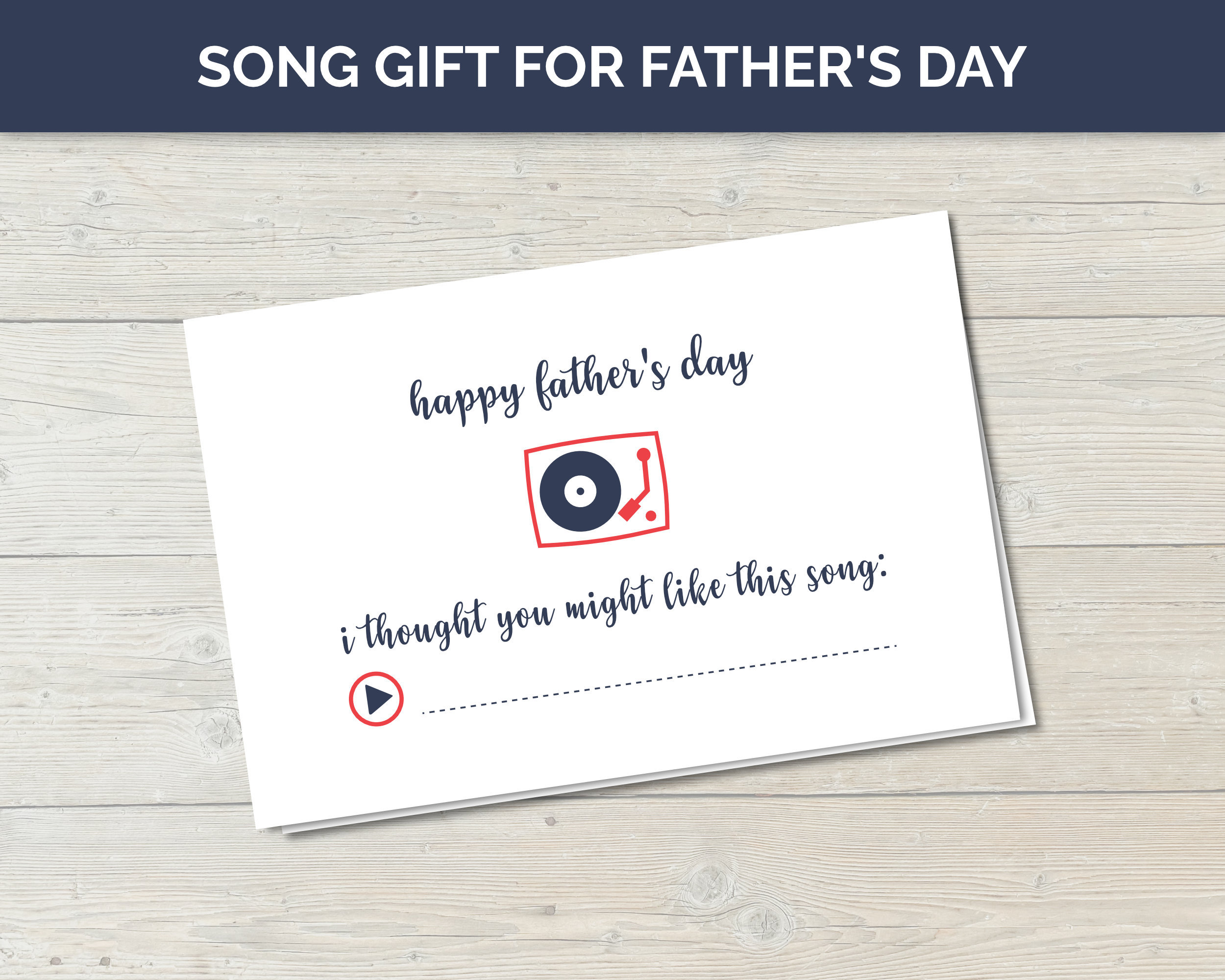 Printable Father’s Day Card, Song Gift for Dad, Playlist, Meaningful ...