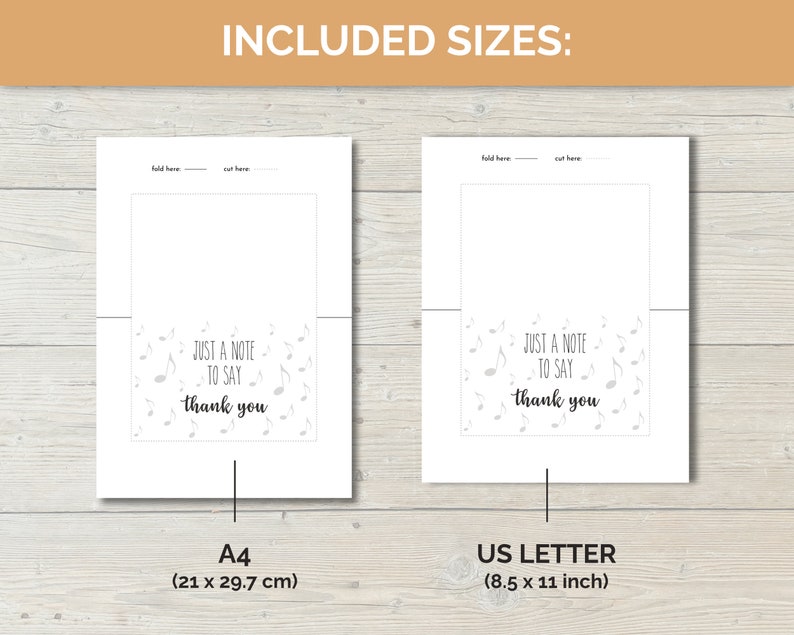 Printable Music Note Thank You Card, Teacher Appreciation, Music ...