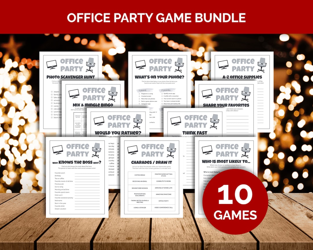 Printable Office Party Games Bundle to Play at a Christmas - Etsy