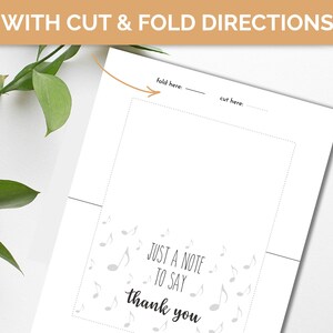 Printable Music Note Thank You Card Teacher Appreciation - Etsy