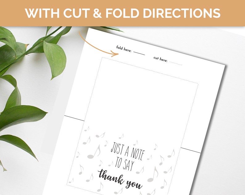 Printable Music Note Thank You Card Teacher Appreciation - Etsy