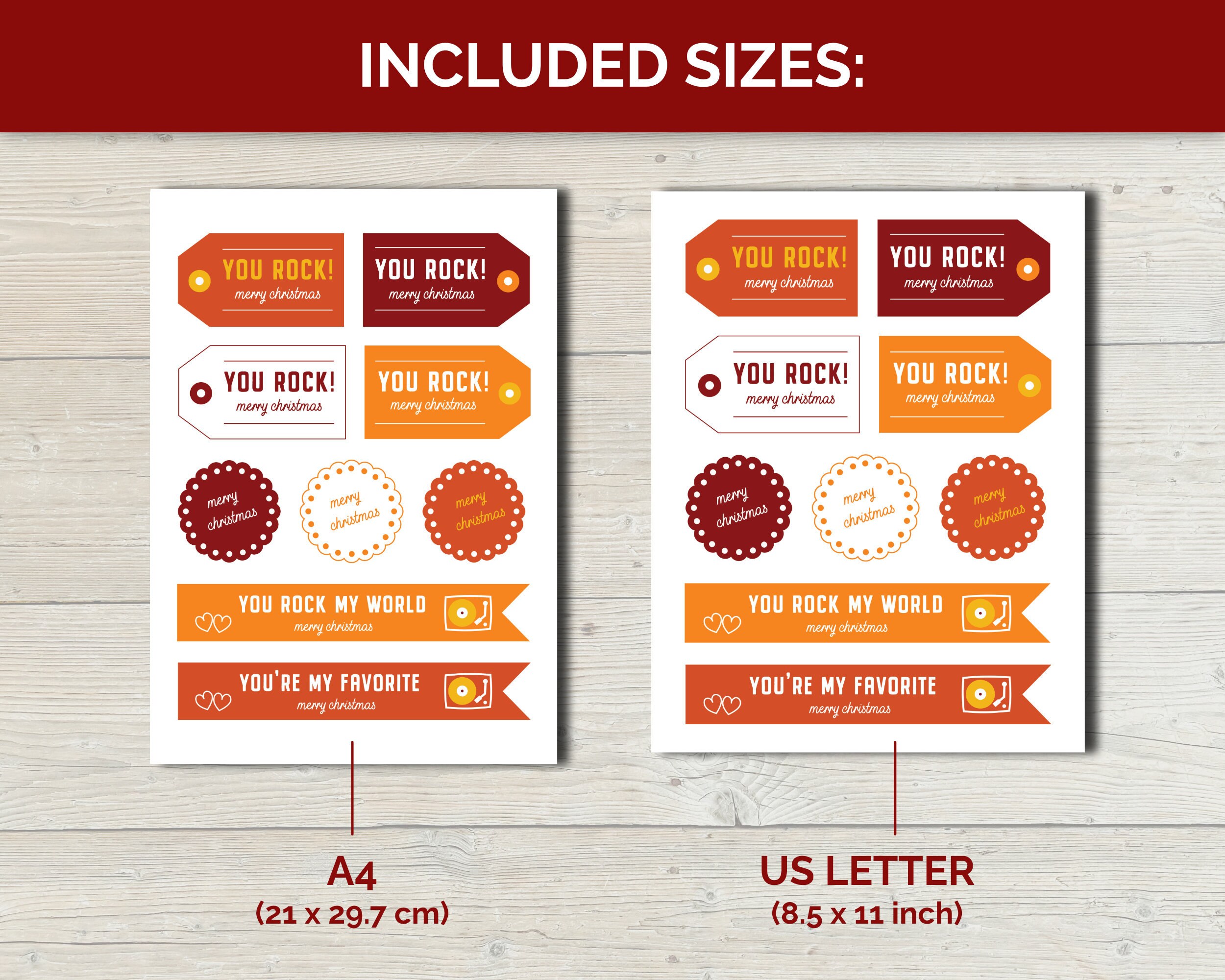 Printable Christmas Gift Tags, Perfect for a Music Lover, PDF With 9 ...