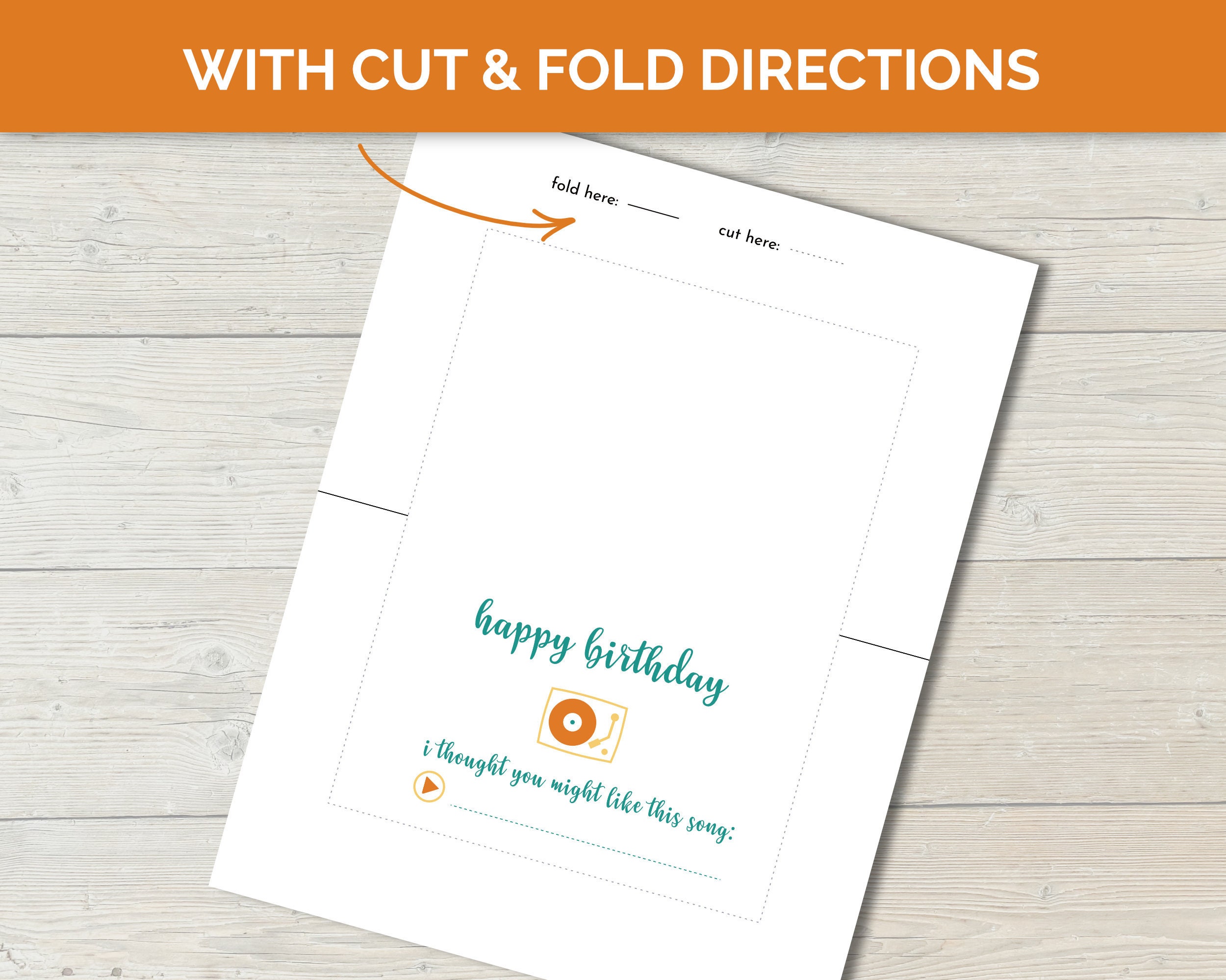 Printable Birthday Card, Song Gift, Playlist, Meaningful Gift, Music ...