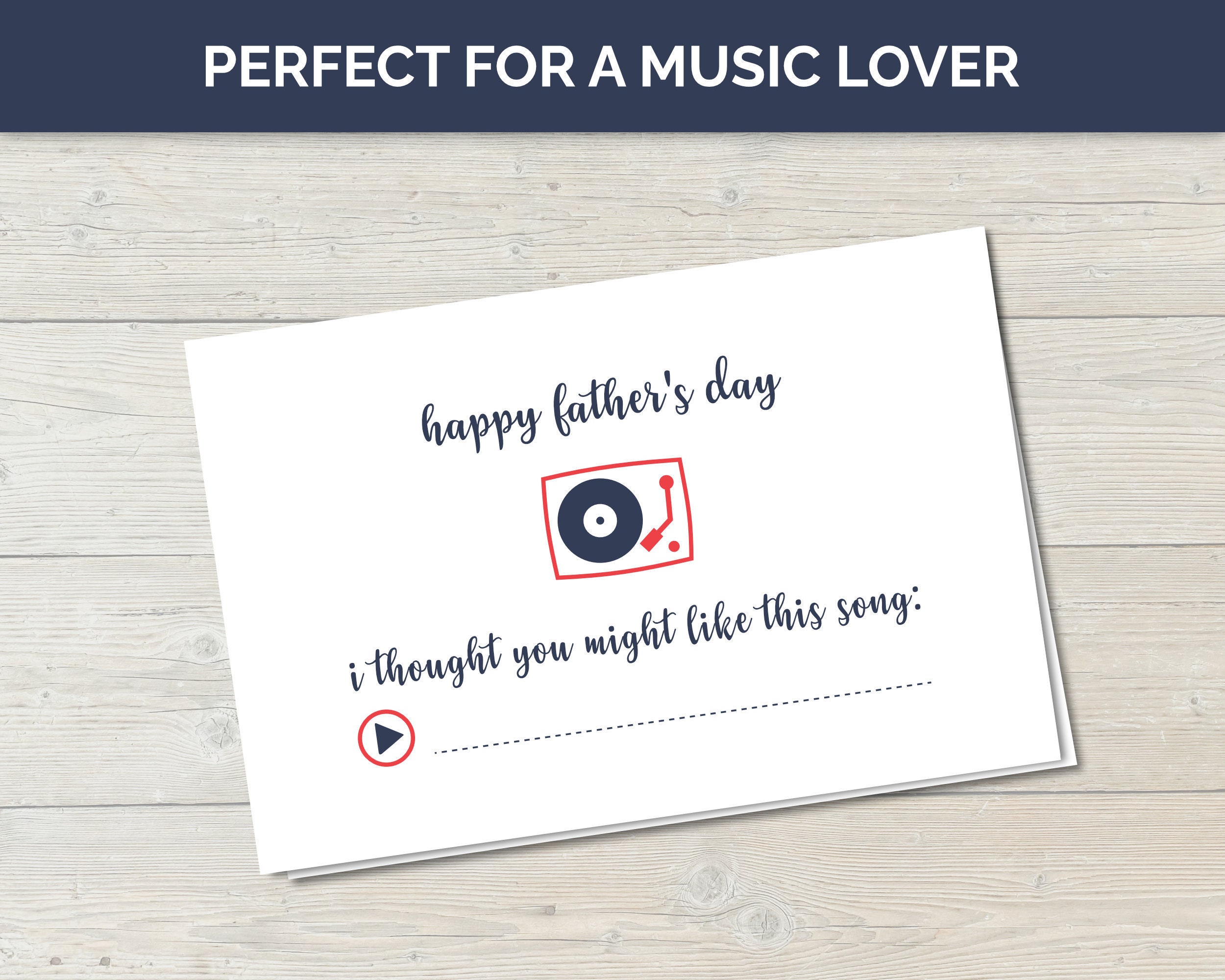 Printable Father’s Day Card, Song Gift for Dad, Playlist, Meaningful ...