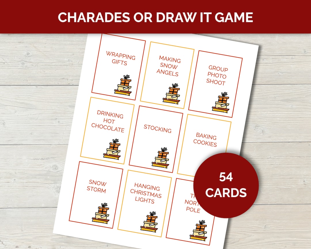 Christmas Charades or Christmas Draw It Printable Game for Christmas ...