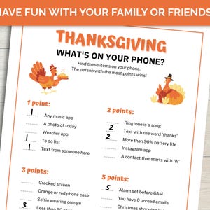 Thanksgiving What's on Your Phone Game, Play This Fun Thanksgiving ...