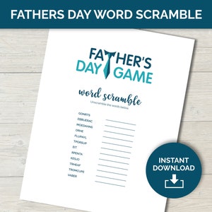 Father's Day Word Scramble Printable Game, Fun Word Scramble for Family ...