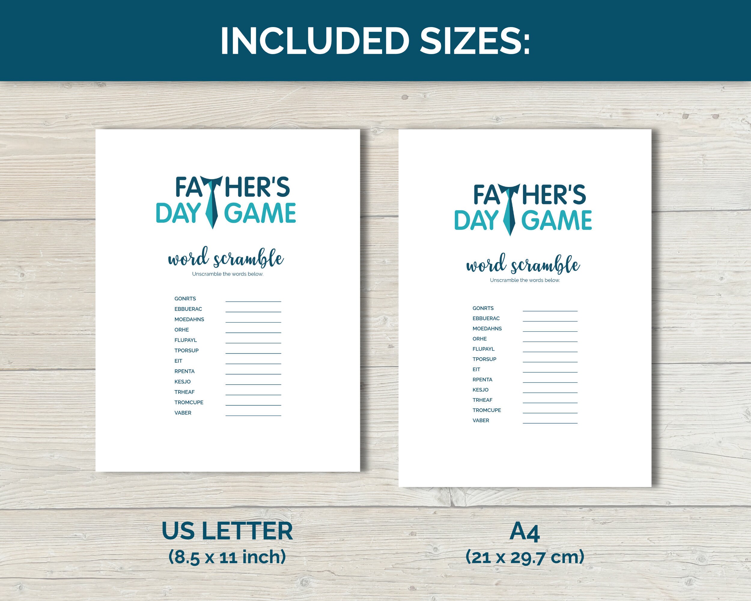 Father's Day Word Scramble Printable Game, Fun Word Scramble for Family ...