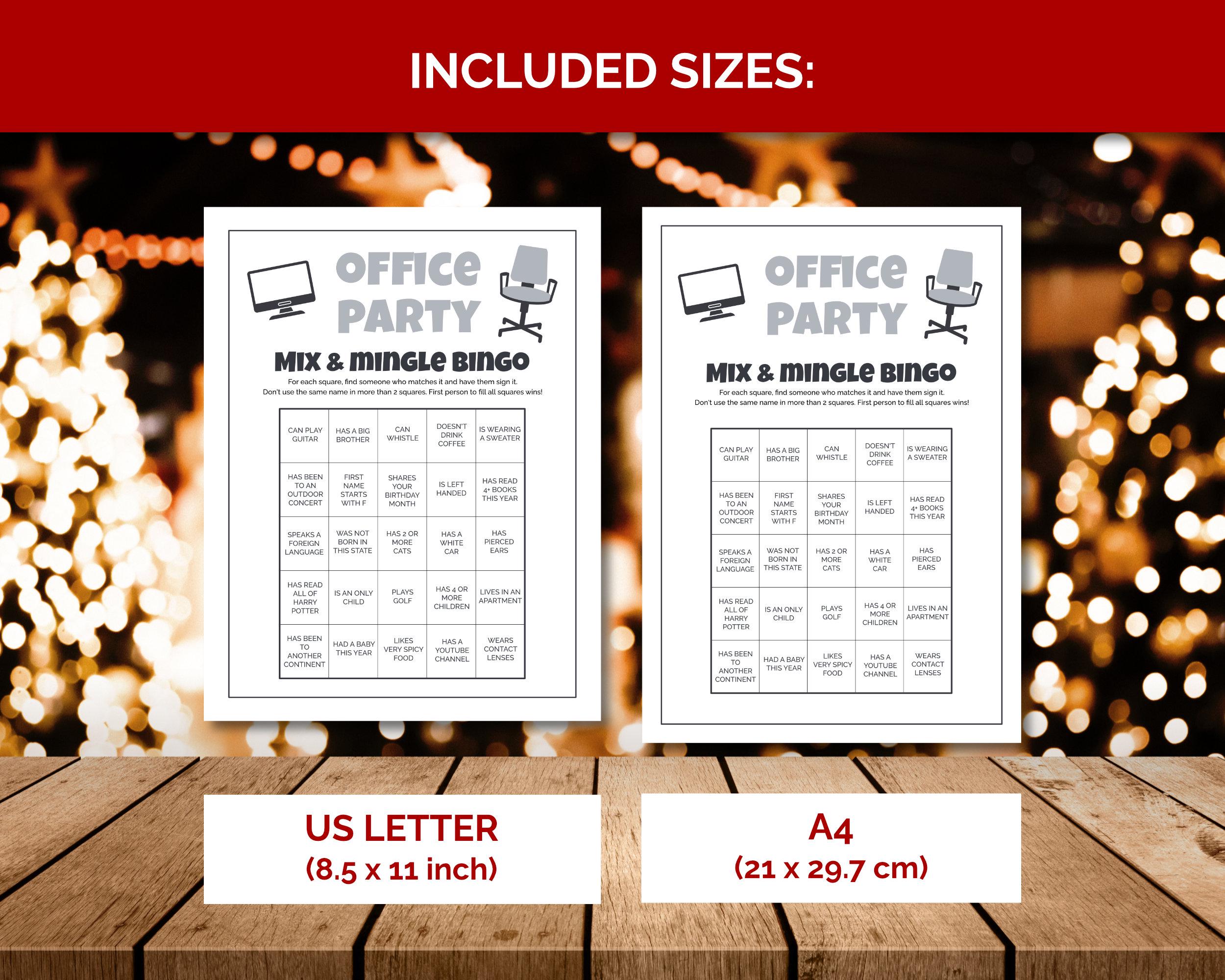 Printable Office Mix and Mingle Bingo Game to Play at a Christmas Work ...