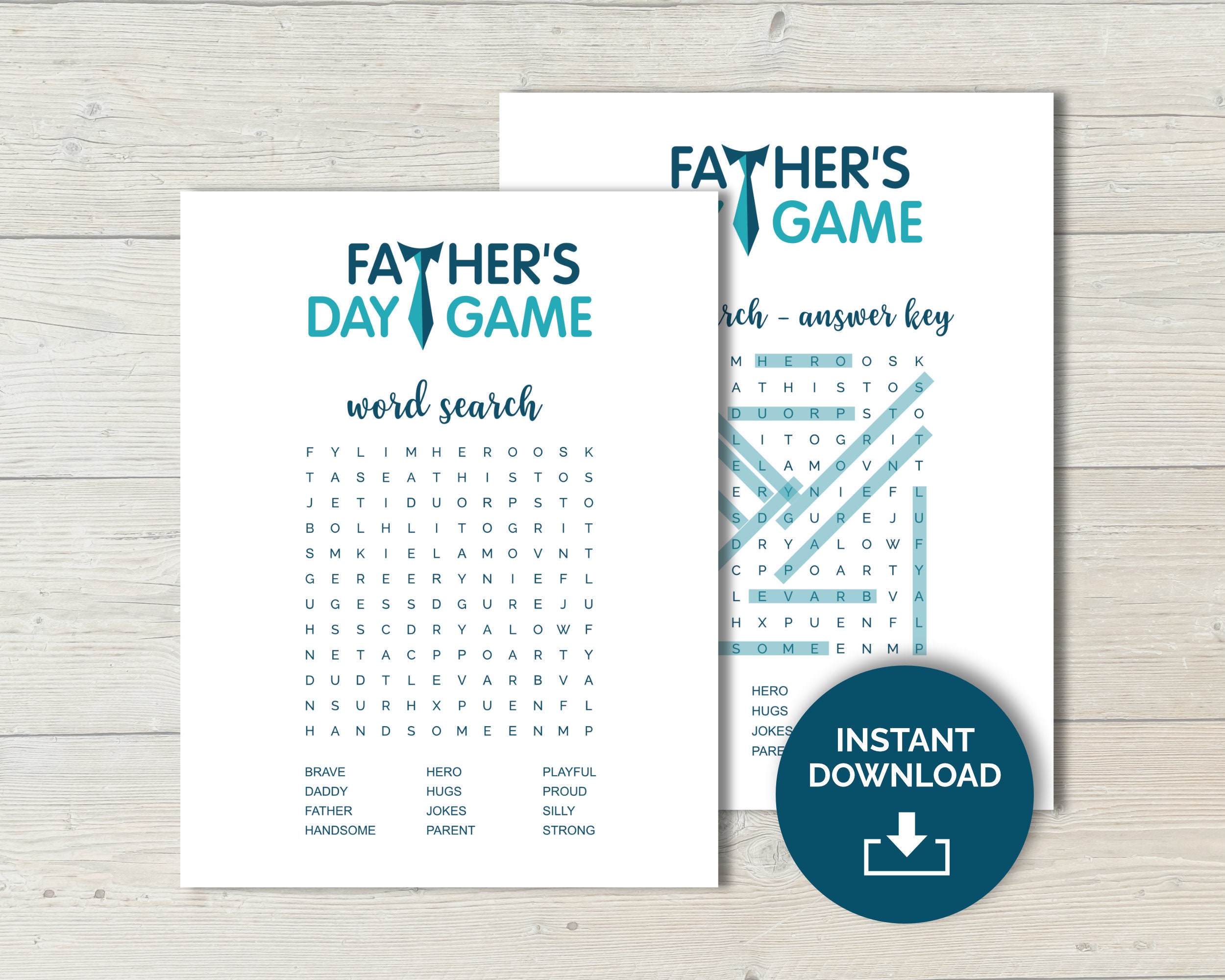 Father's Day Word Search Printable Game, Fun Word Scramble for Family ...