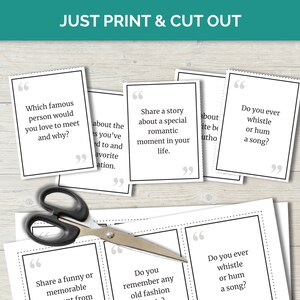 Printable Conversation Cards for Seniors, Dementia Activities, Ice ...
