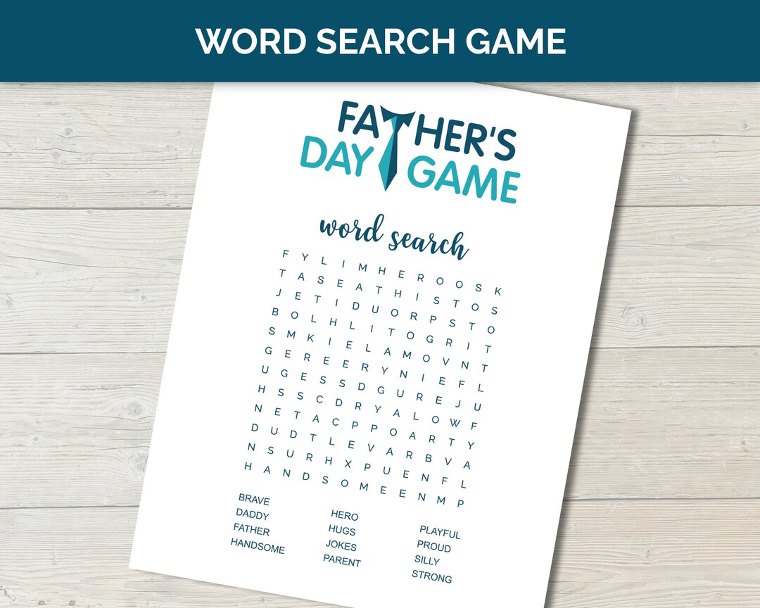 Father's Day Word Search Printable Game, Fun Word Scramble for Family ...