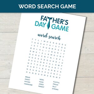 Father's Day Word Search Printable Game, Fun Word Scramble for Family ...