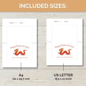 Printable 2024 Lunar New Year Card, Year of the Dragon Chinese New Year ...
