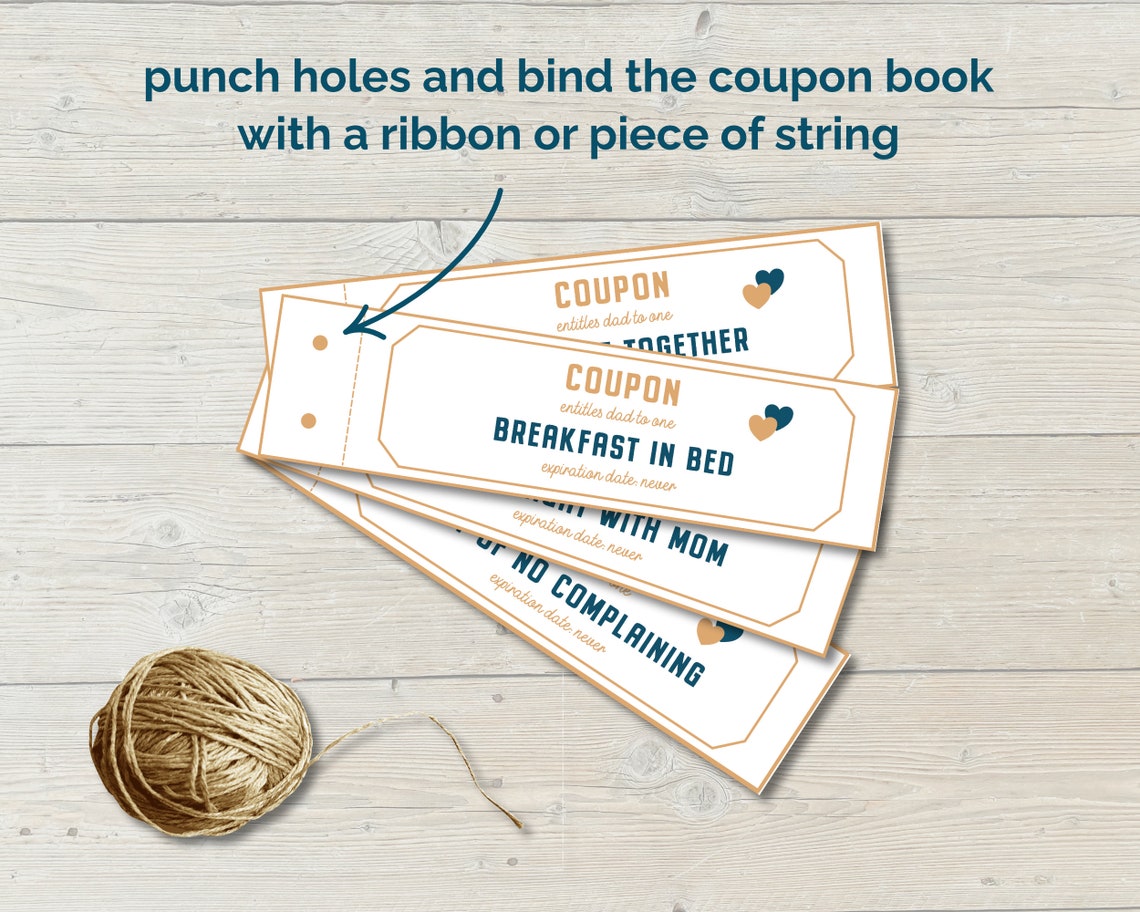 Birthday or Fathers Day Coupon Book Printable Dad Coupons - Etsy