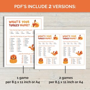 Turkey Name Game, What's Your Turkey Name, Play as a Family ...