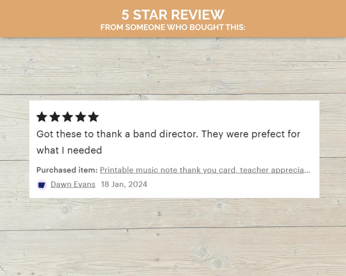Printable Music Note Thank You Card, Teacher Appreciation, Music ...