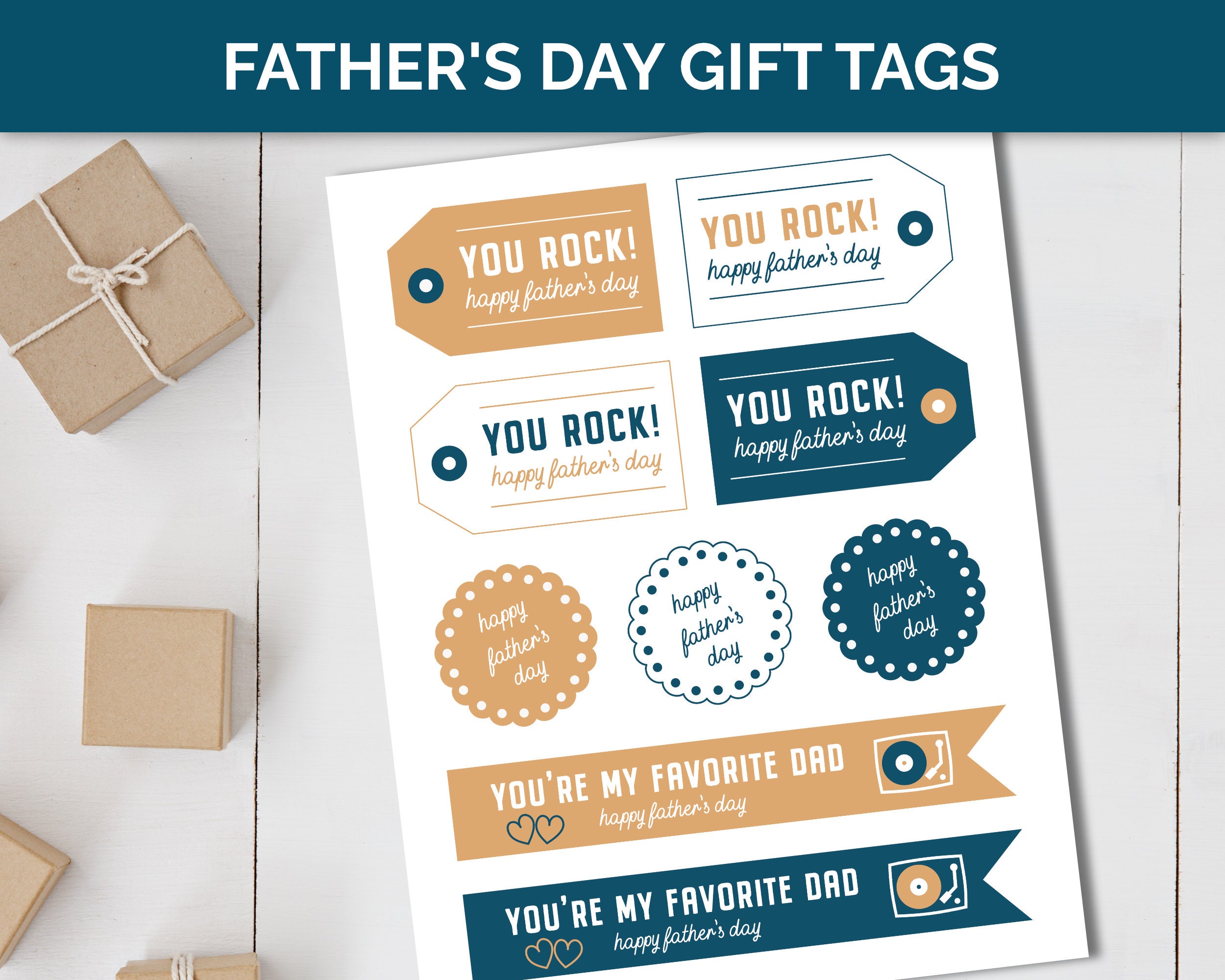 Printable Gift Tags for Fathers Day Music Theme Gift Tags - Etsy