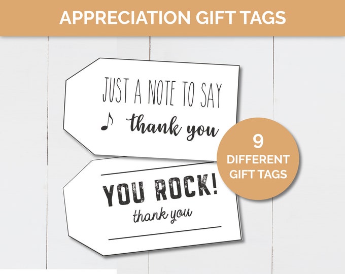 Music Teacher Gift Tags, Instant Download, Printable Piano Teacher Tags ...