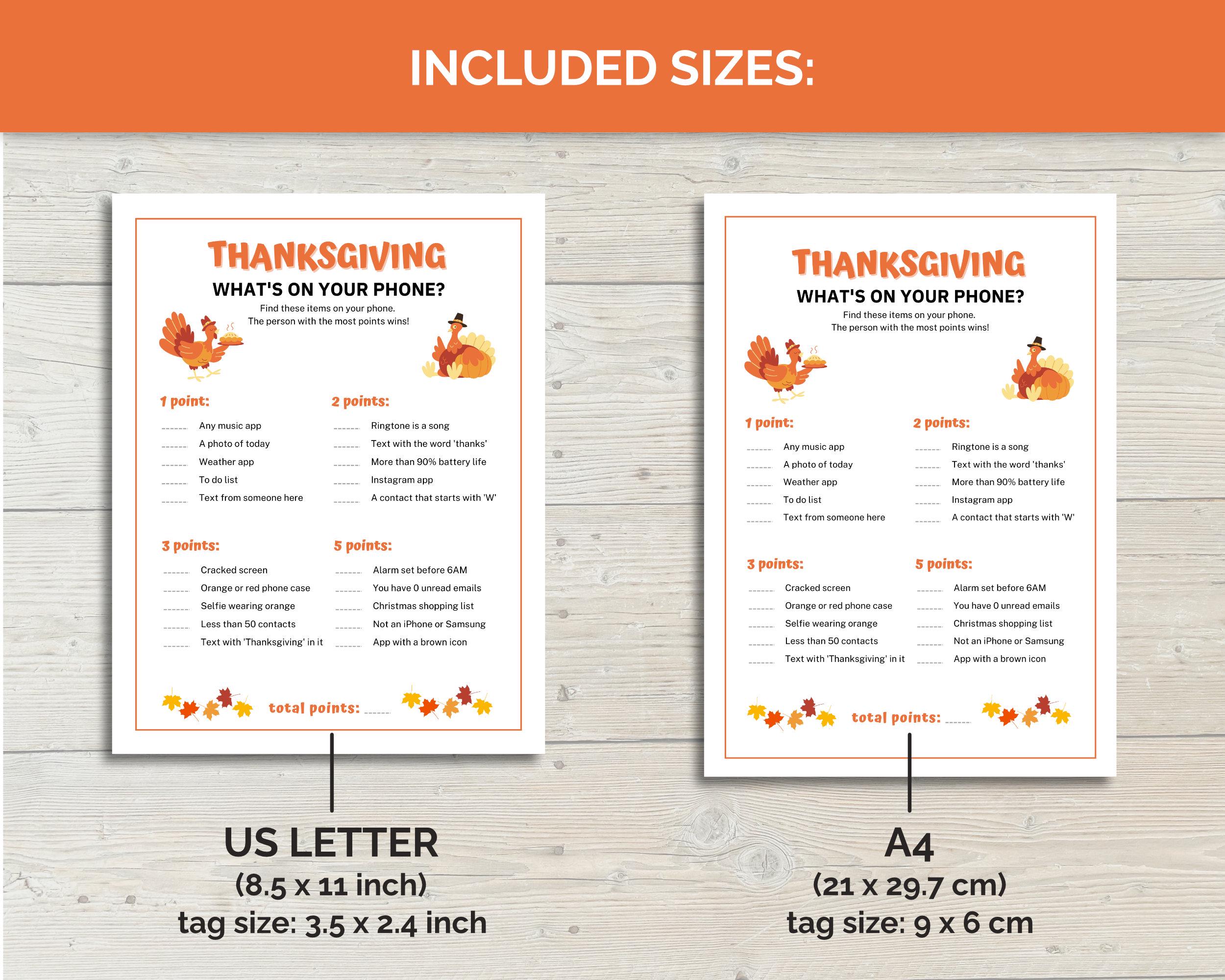 Thanksgiving What's on Your Phone Game, Play This Fun Thanksgiving ...