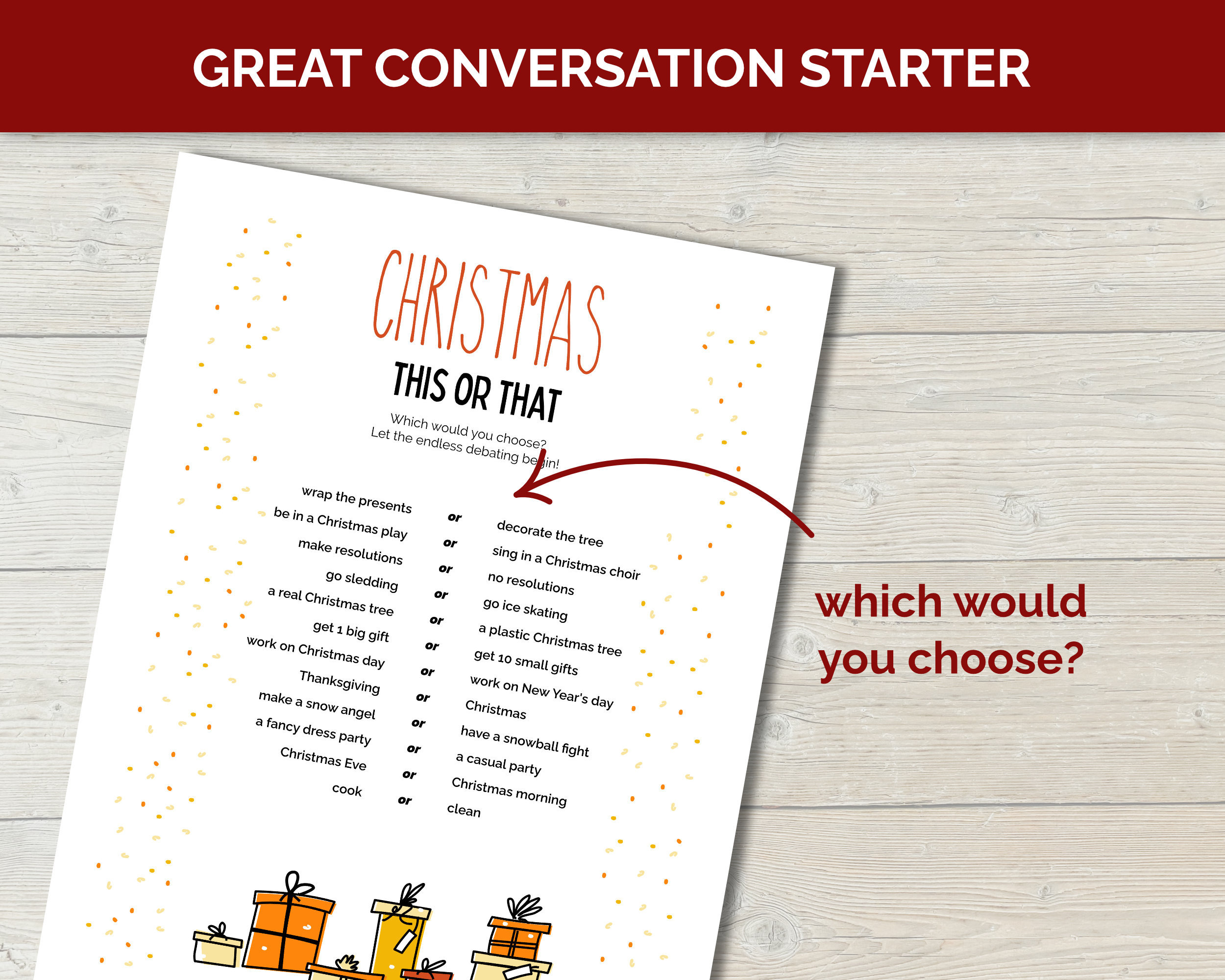 Christmas Printable This or That Game, Winter This or That Game for ...