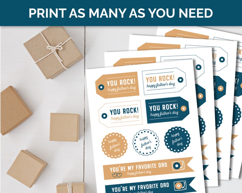 Printable Gift Tags for Fathers Day Music Theme Gift Tags - Etsy