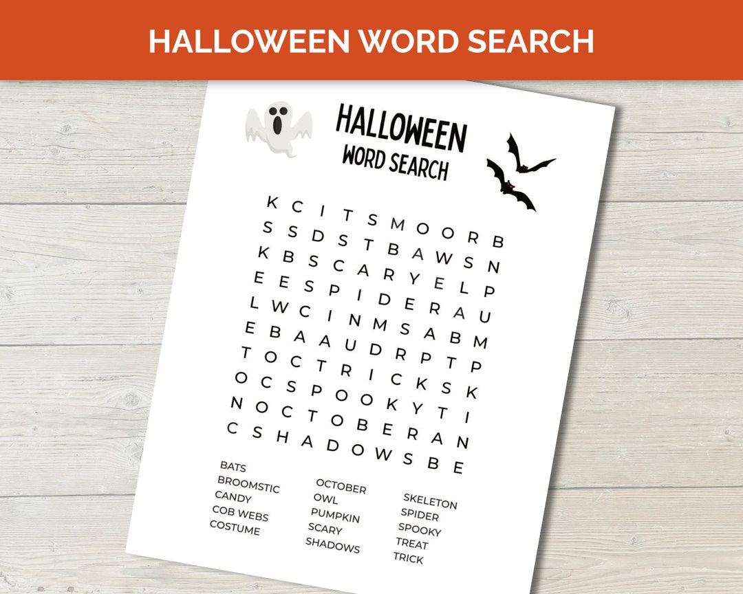 Spooky Halloween Word Search for Kids - Fun and Educational Activity ...