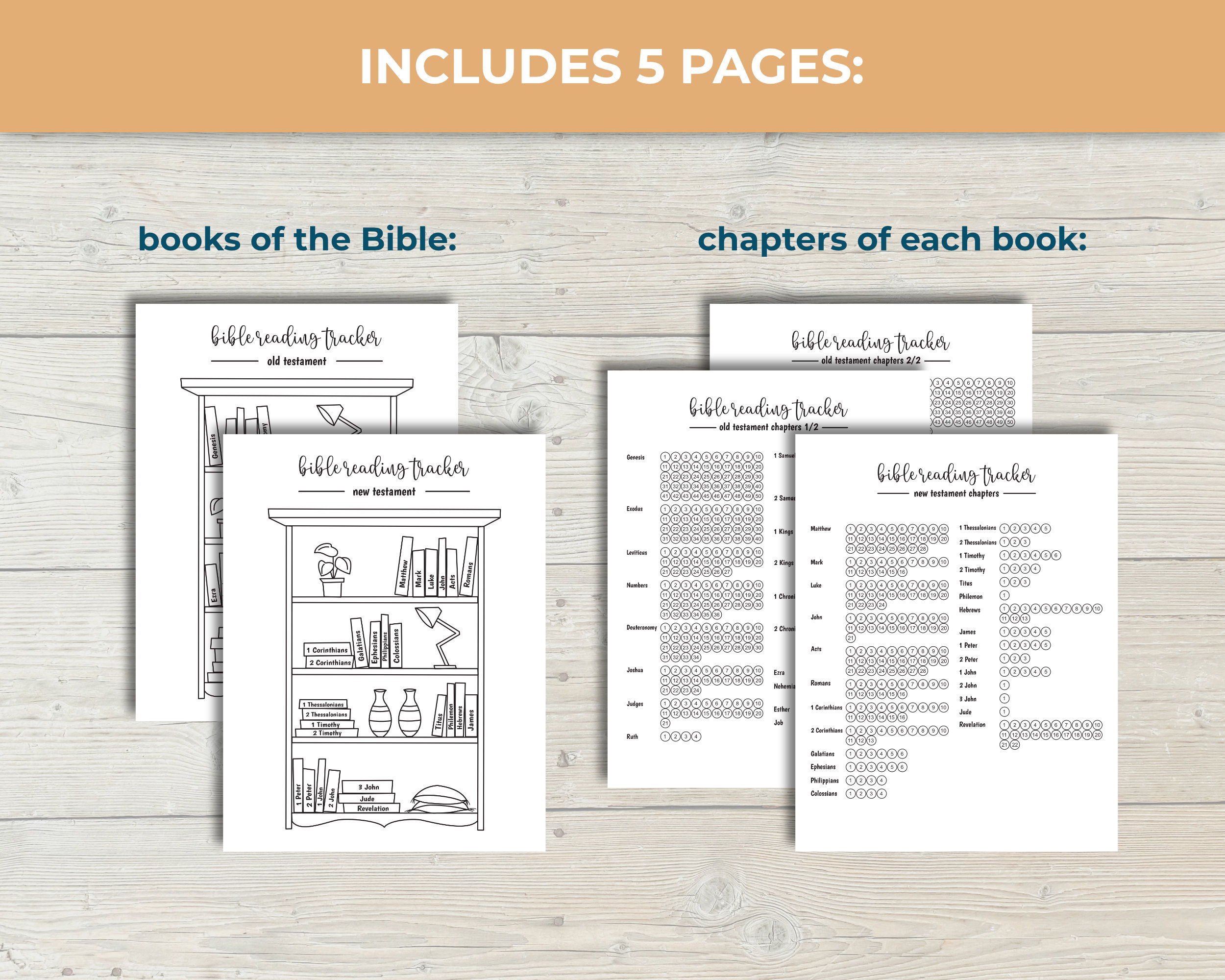 Bible Reading Tracker Coloring Pages, Old Testament and New Testament ...