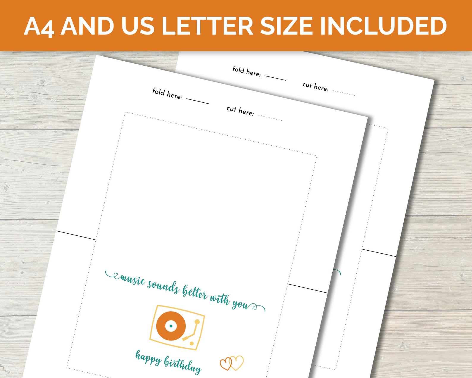 Printable Birthday Card Music Theme Gift Birthday Card - Etsy