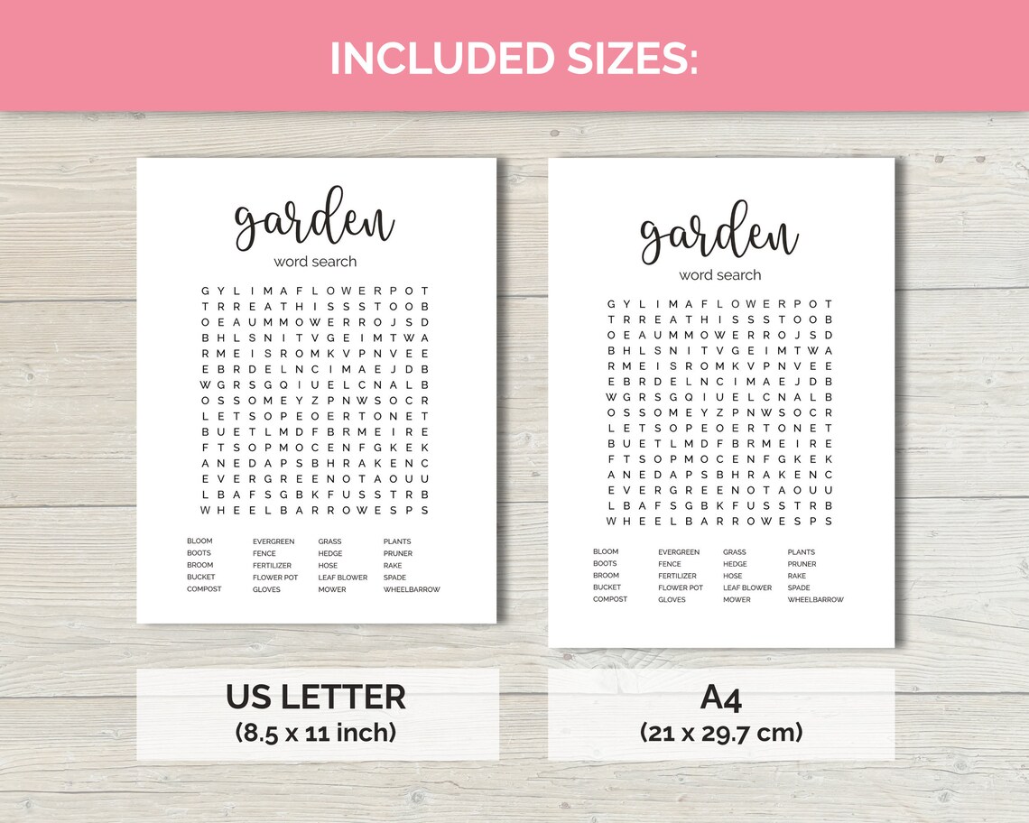Set of 5 Spring Themed Word Search Puzzles, Printable Game Bundle ...