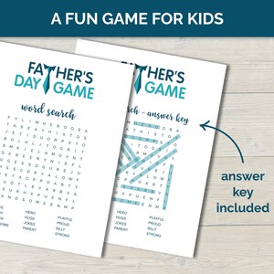 Father's Day Word Search Printable Game, Fun Word Scramble for Family ...
